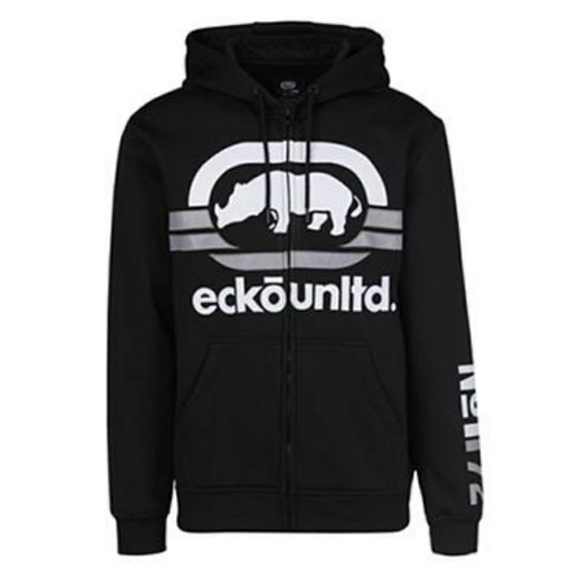 Ecko Unlimited | Sweaters | Ecko Unltd Hoodie Sweatshirt Black Zip Up Rhino | Poshmark